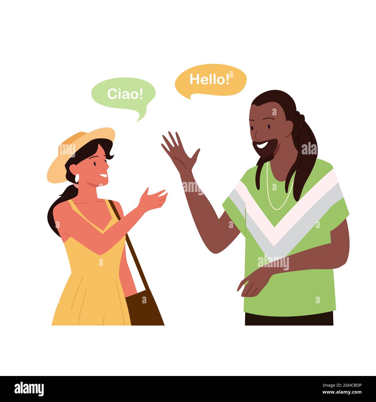 Two People Saying Hello