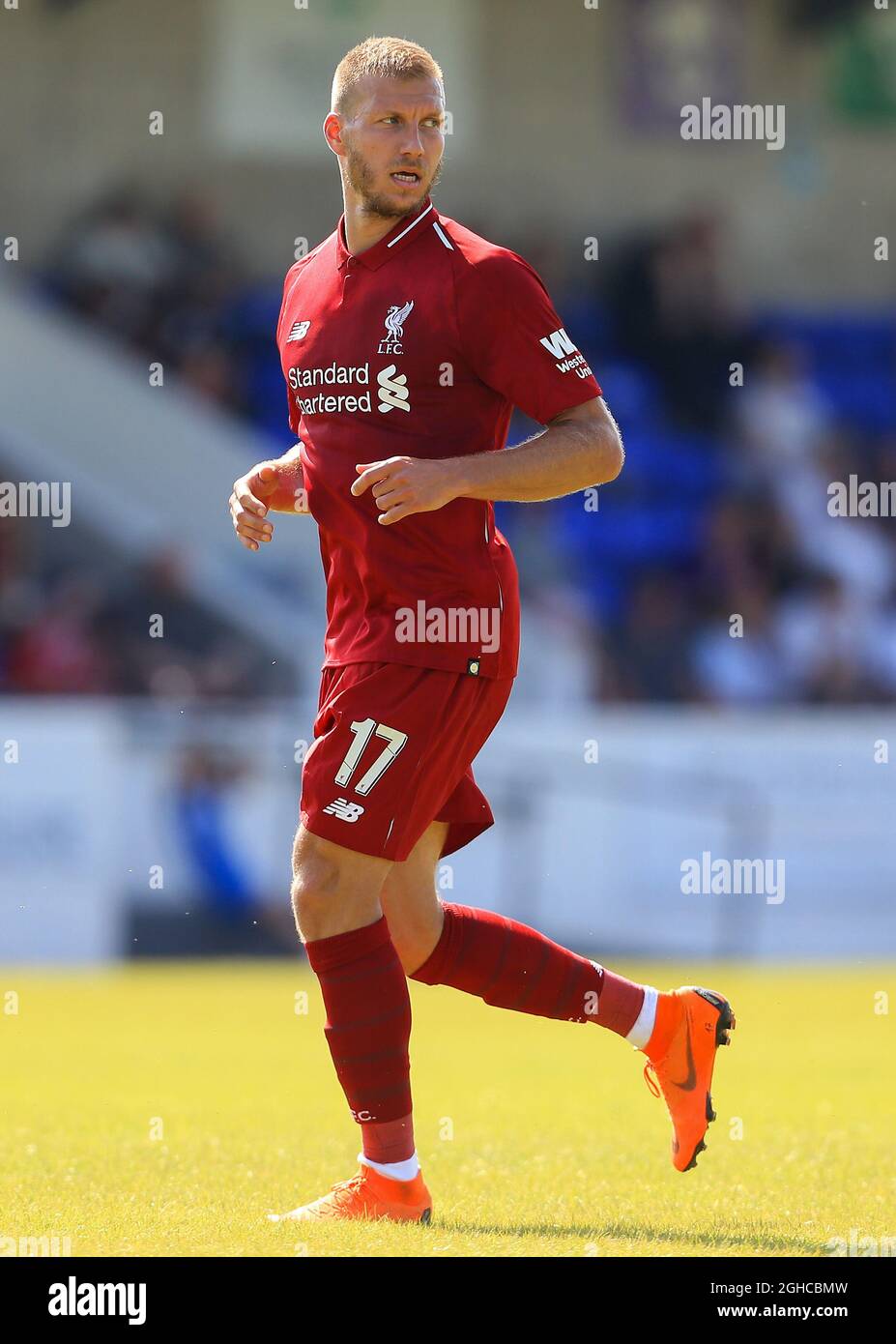 Ragnar Klavan of Liverpool during the pre season match at the Swansway ...