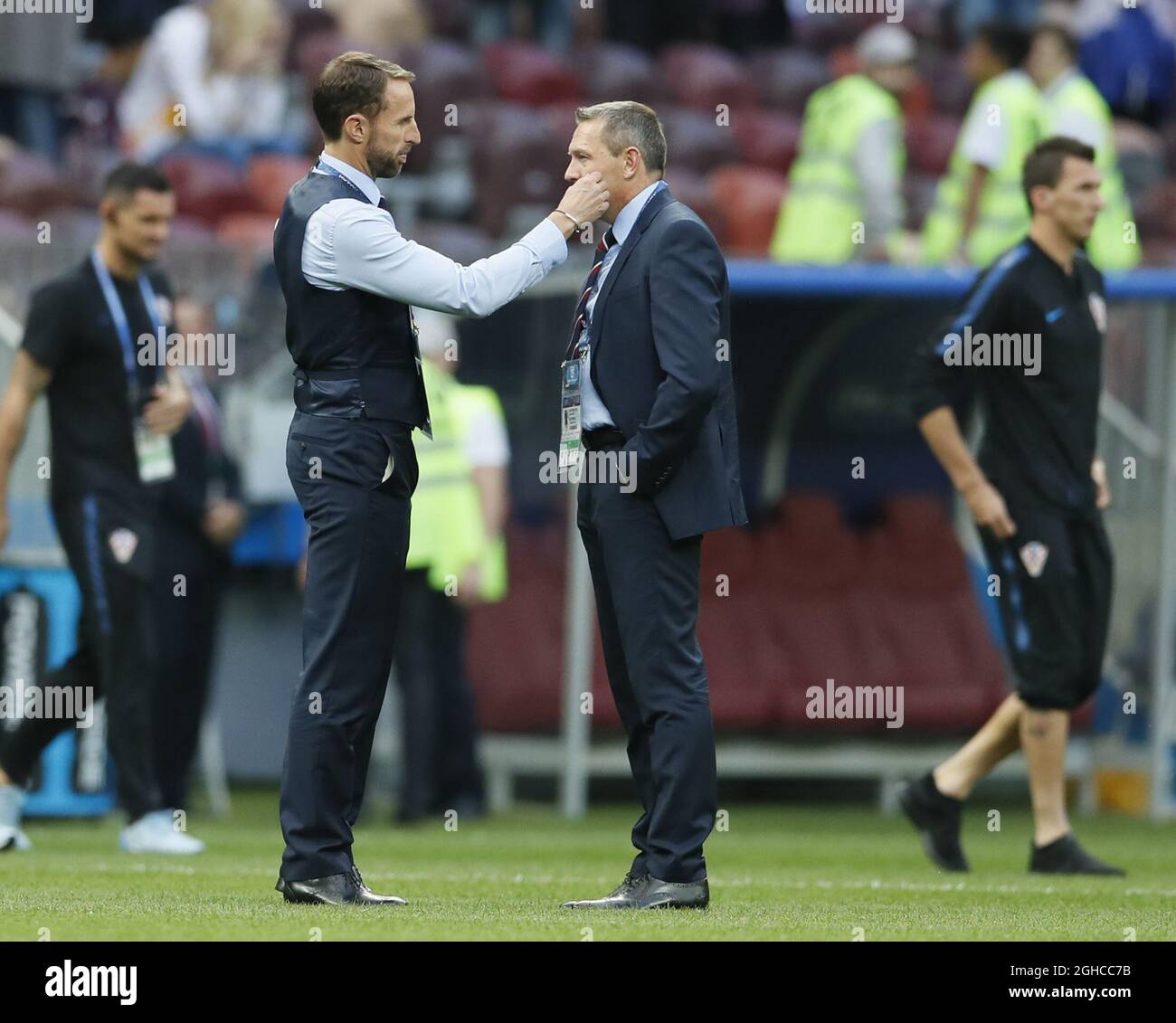 Gareth Southgate manager of England with U21 manager Aidy Boothroyd ...