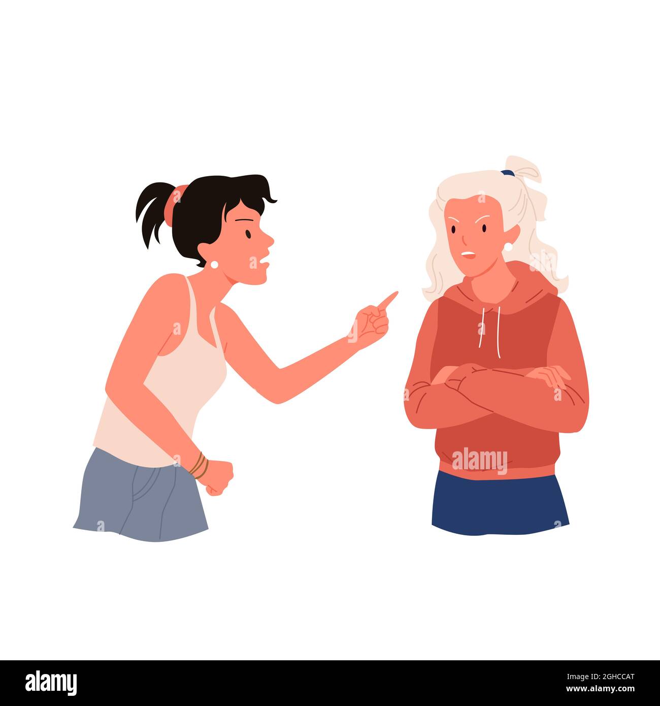 Siblings cartoon angry hi-res stock photography and images - Alamy