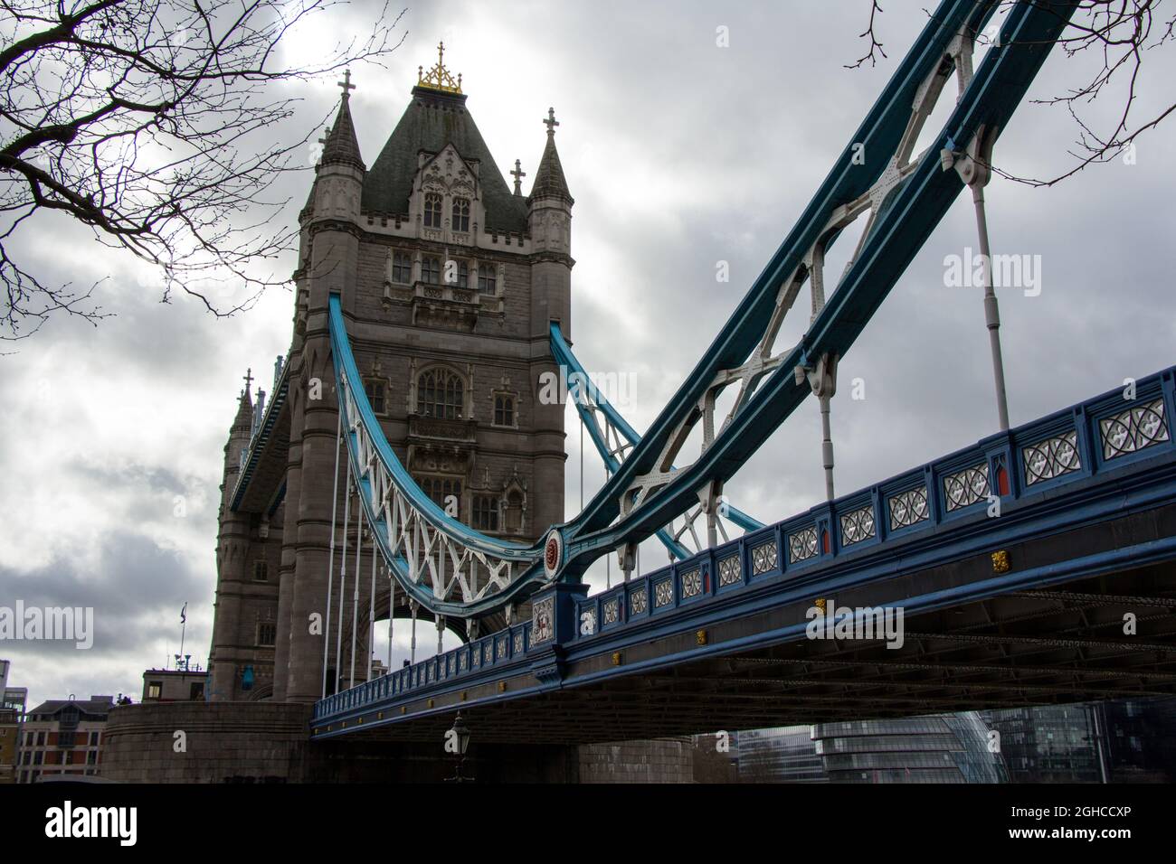 Tower Bridge in London - Right Tower detailled view Stock Photo - Alamy