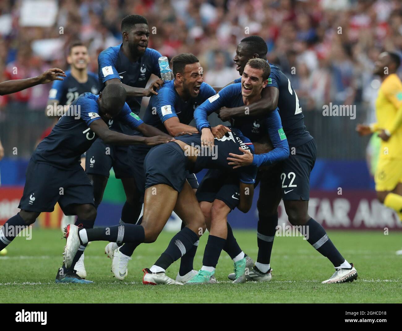 France celebrate winning the world cup during the FIFA World Cup 2018 ...
