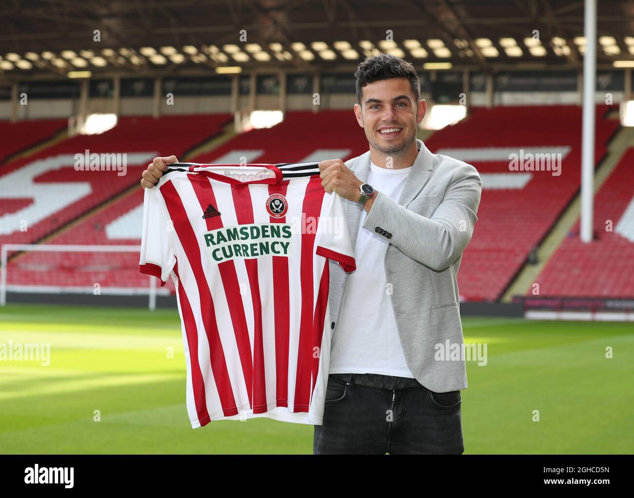 John Egan signs for Sheffield Utd and poses for pictures at Bramall ...