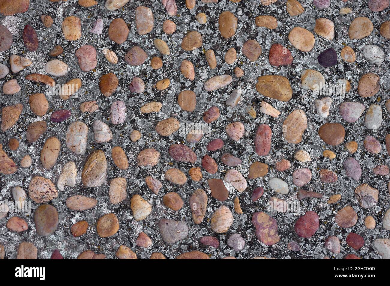 detail of a floor formed with colored pebbles and mortar Stock Photo ...