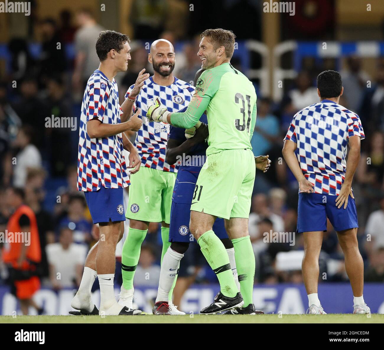 Chelsea's Robert Green celebrates at the final whistle during the pre ...