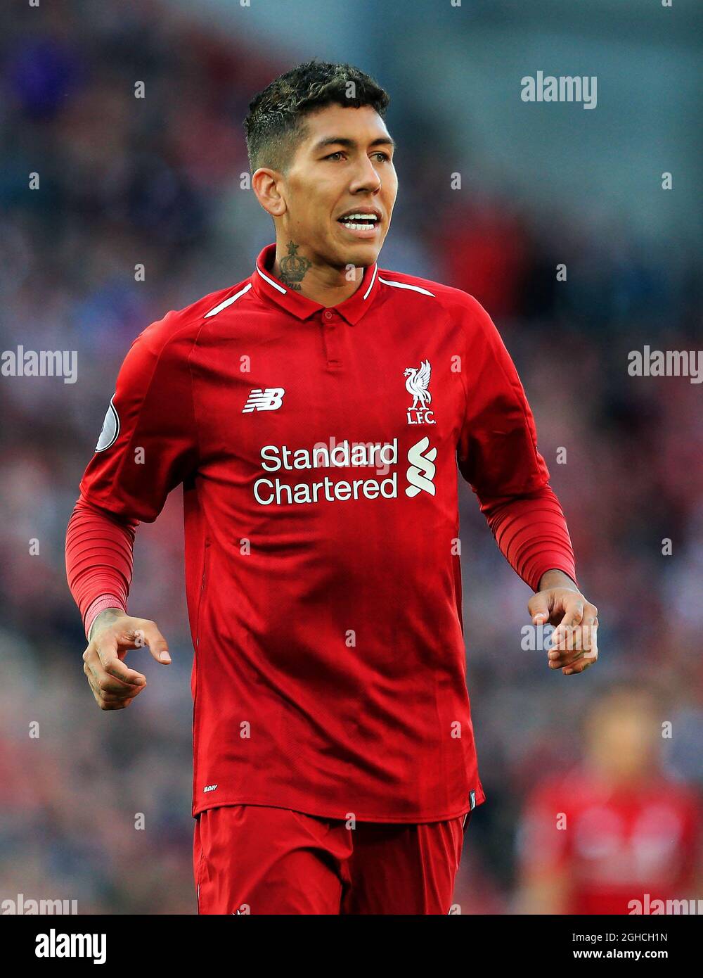 Liverpool's Roberto Firmino during the Premier League match at Anfield ...