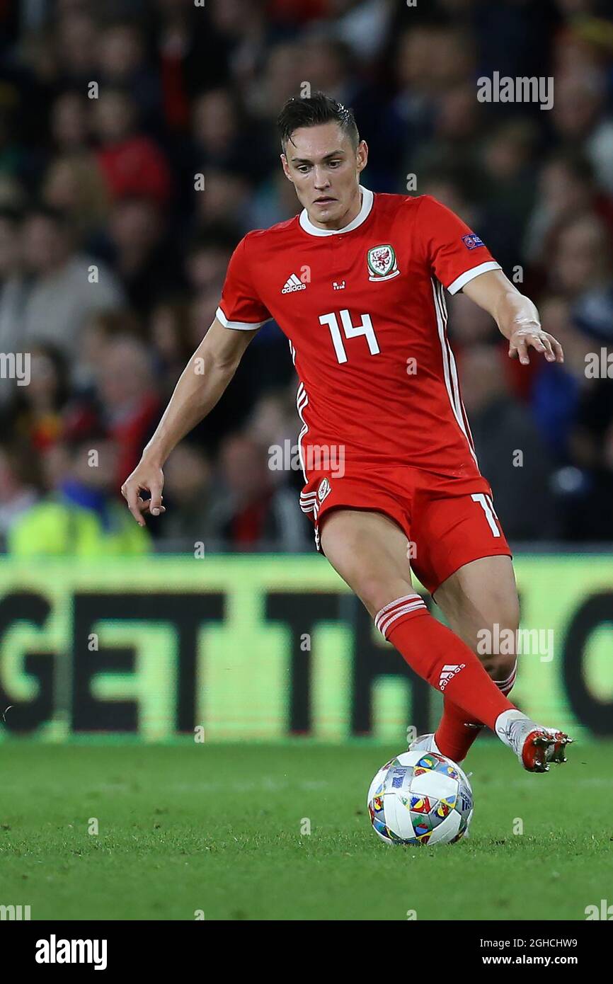 Connor Roberts of Wales during the Nations League match at Cardiff City ...