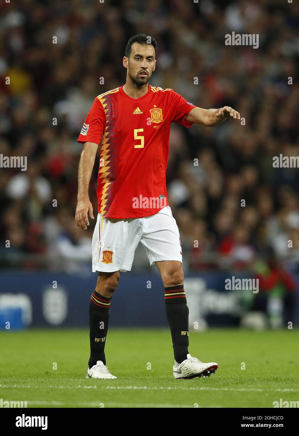 Spainâ€™s Sergio Busquets in action during the UEFA Nations League ...