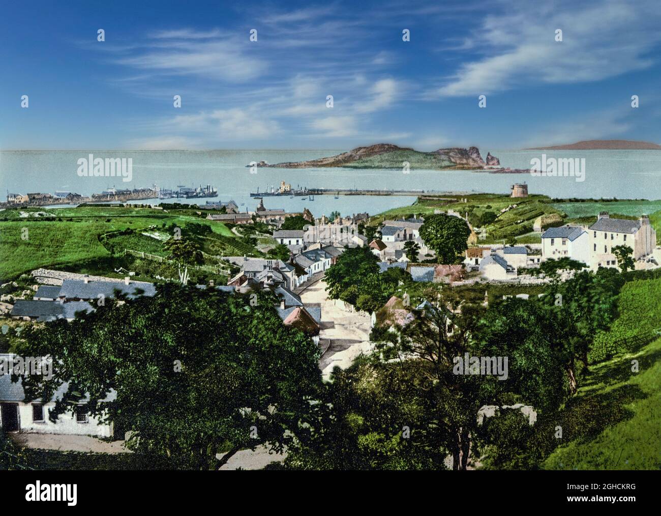 An early 20th century view of Howth, a village and outer suburb of ...