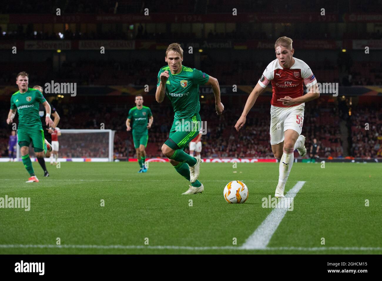 Emile Smith Rowe of Arsenal in action during the UEFA Europa League ...