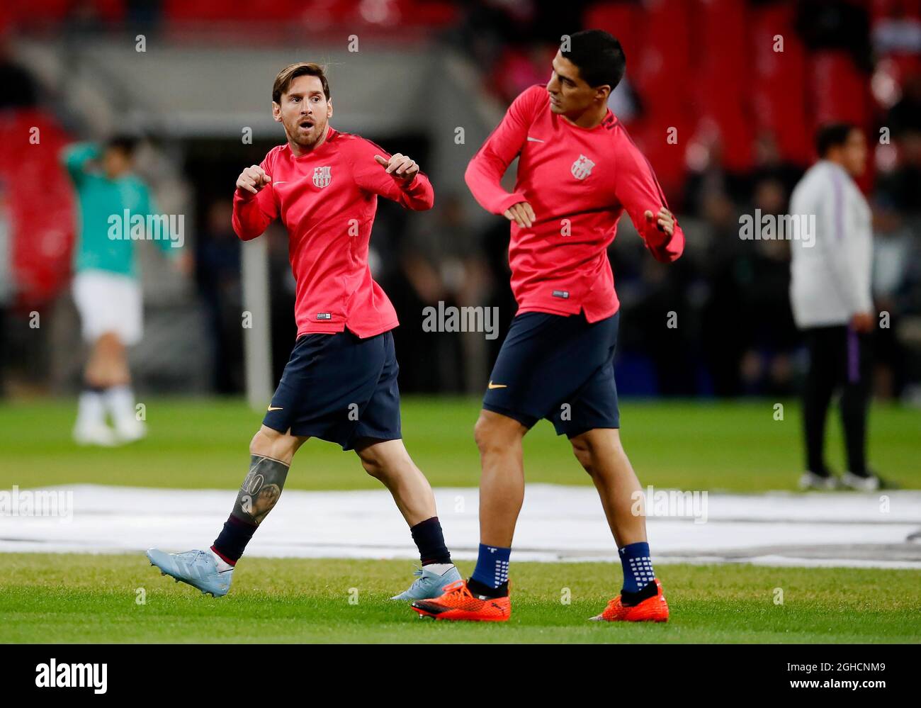 Barcelonas lionel messi during the warm up hi-res stock photography and ...