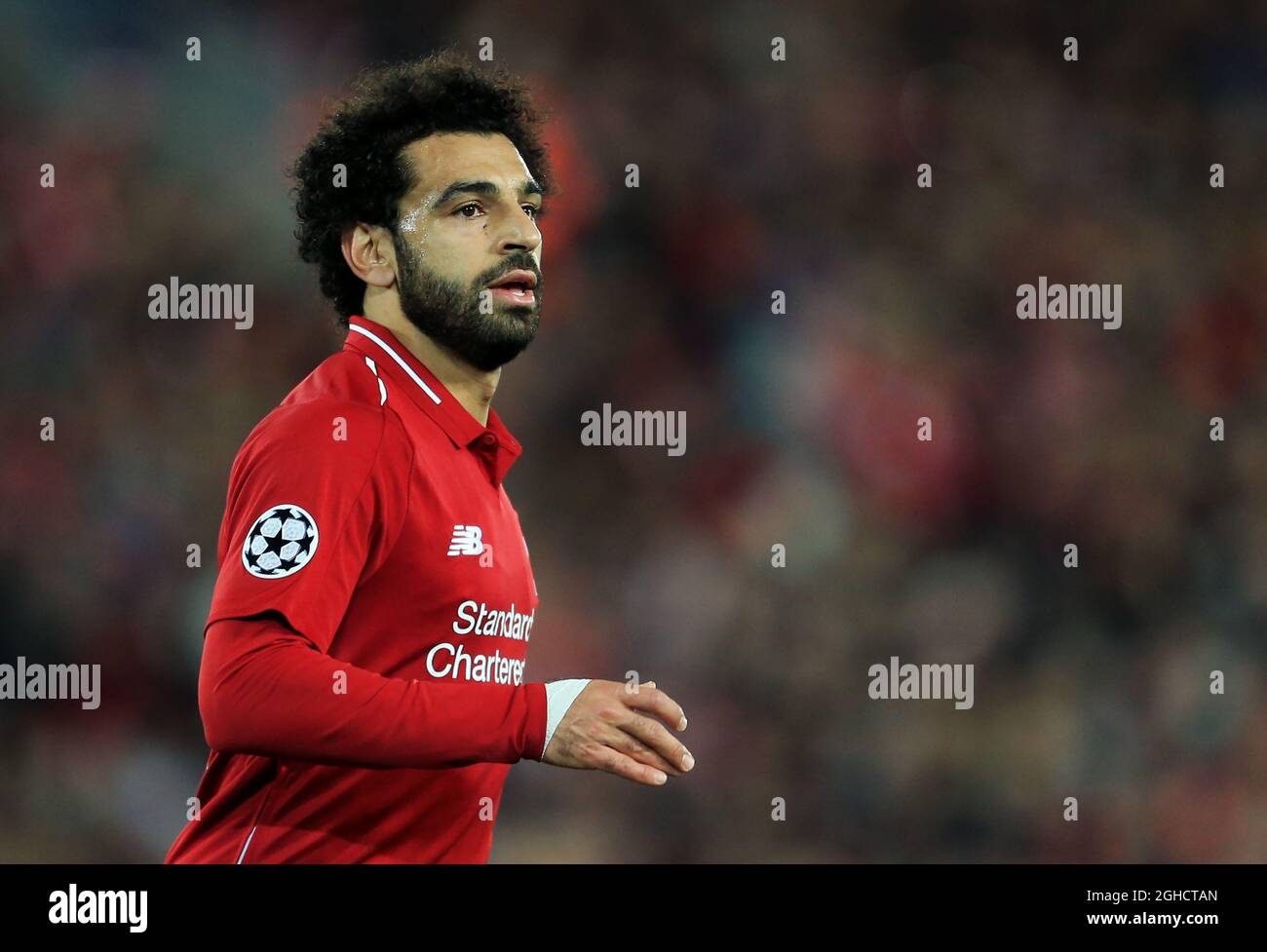 Liverpool's Mohamed Salah during the UEFA Champions League match at ...