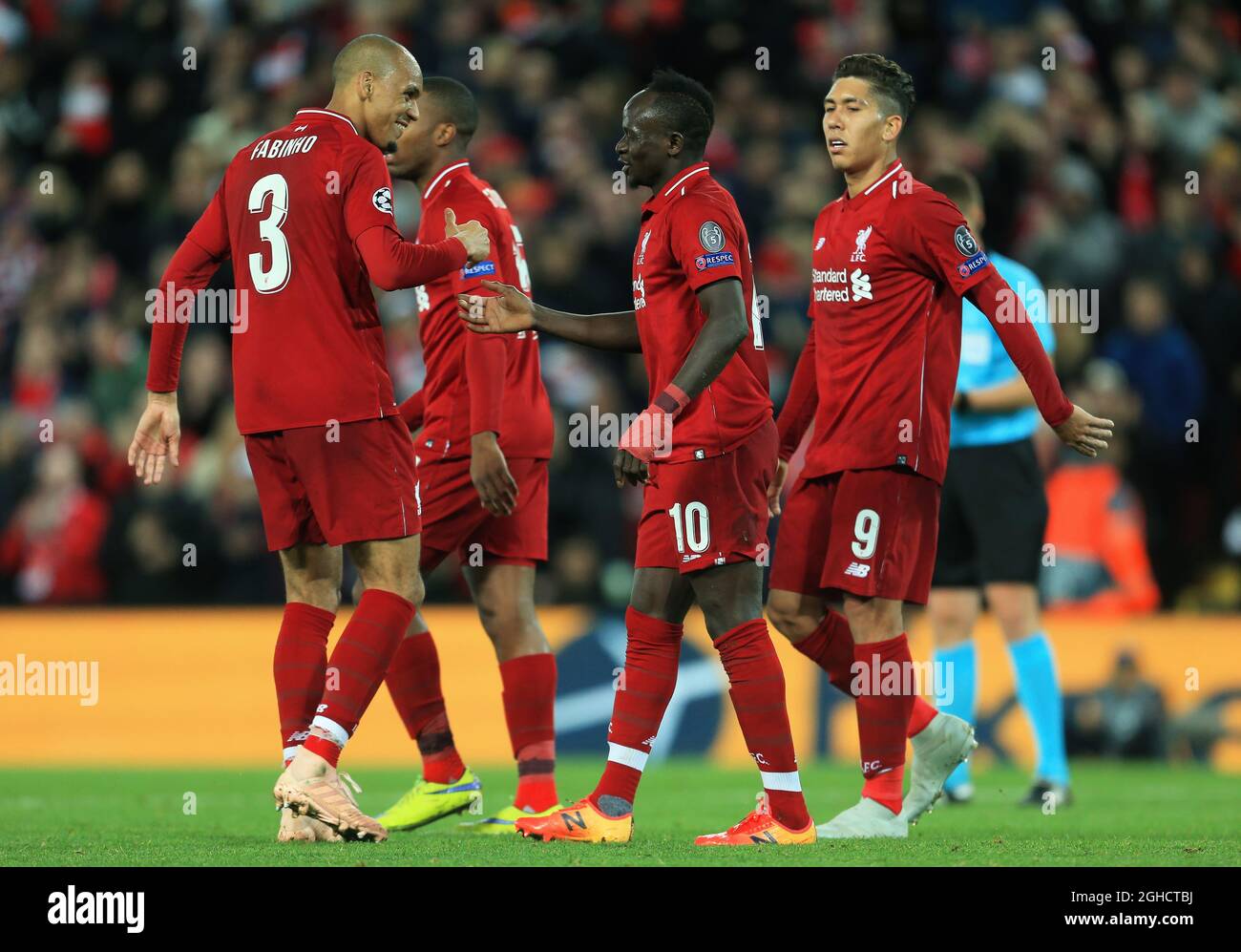 Liverpool's Sadio Mane celebrates after scoring his teams third goal ...