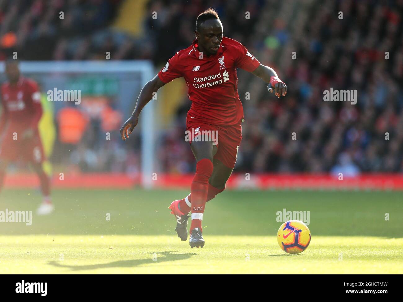 Liverpool's Sadio Mane during the Premier League match at Anfield ...