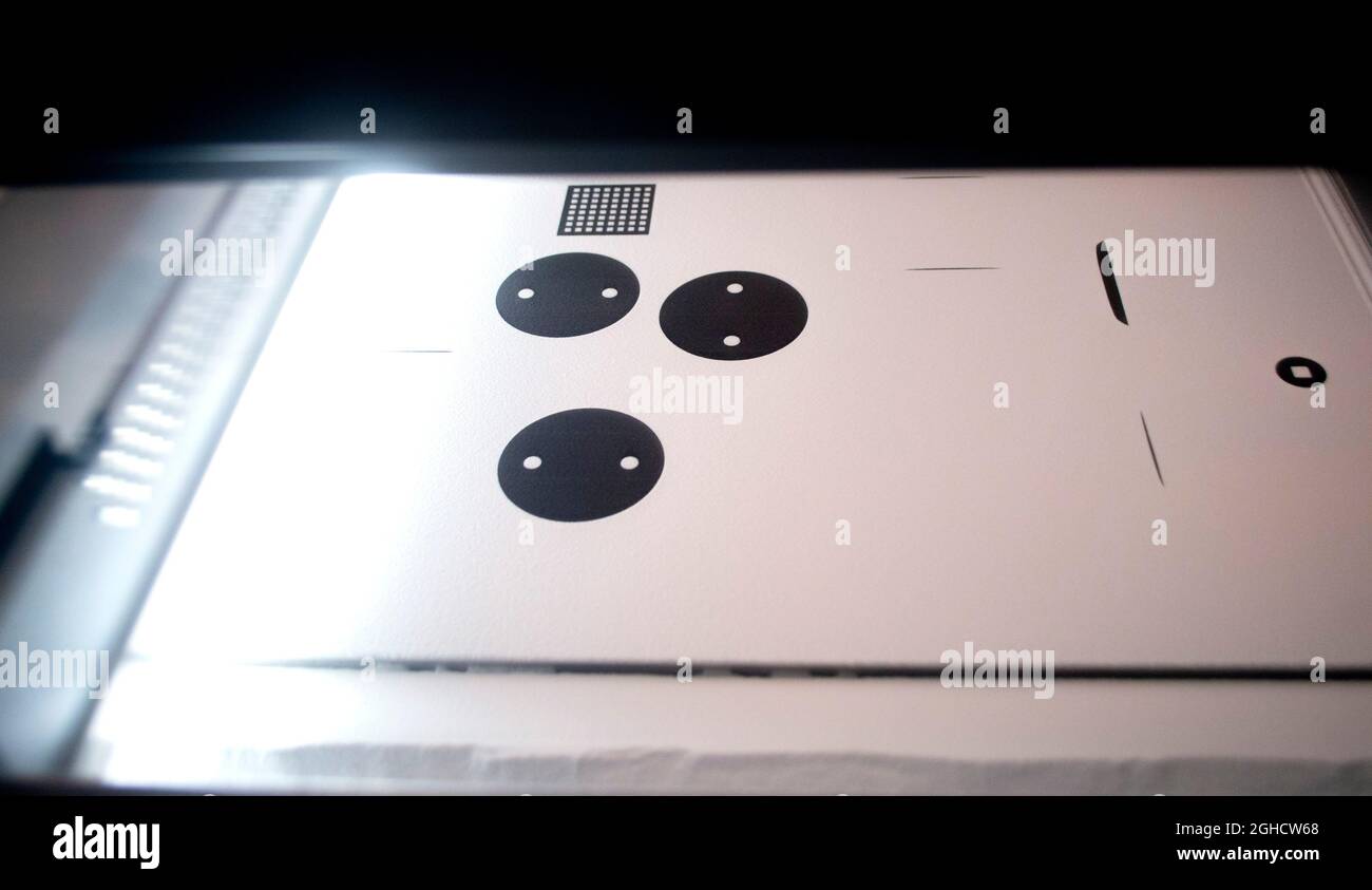 Powder 3D printer printing models from white powder polyamide Stock ...