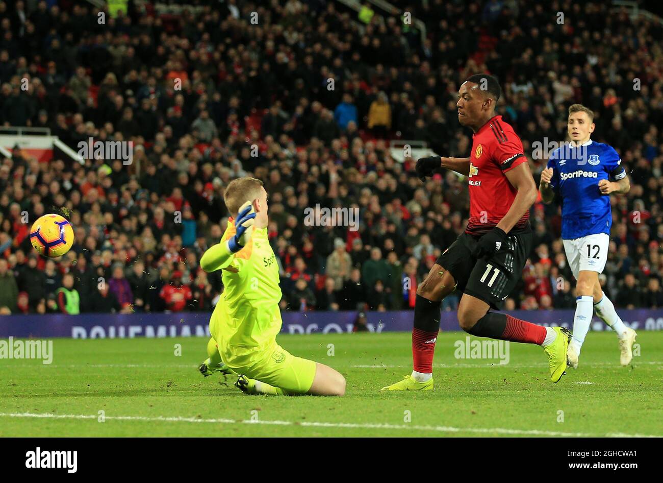 Manchester United's Anthony Martial fires a shot at goal during the ...