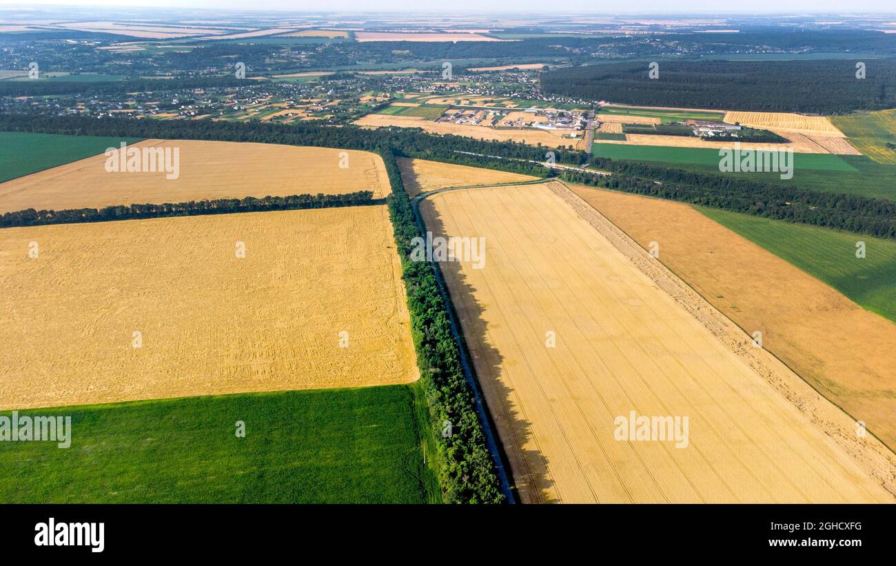 Aerial drone farm fields agricultural hi-res stock photography and ...