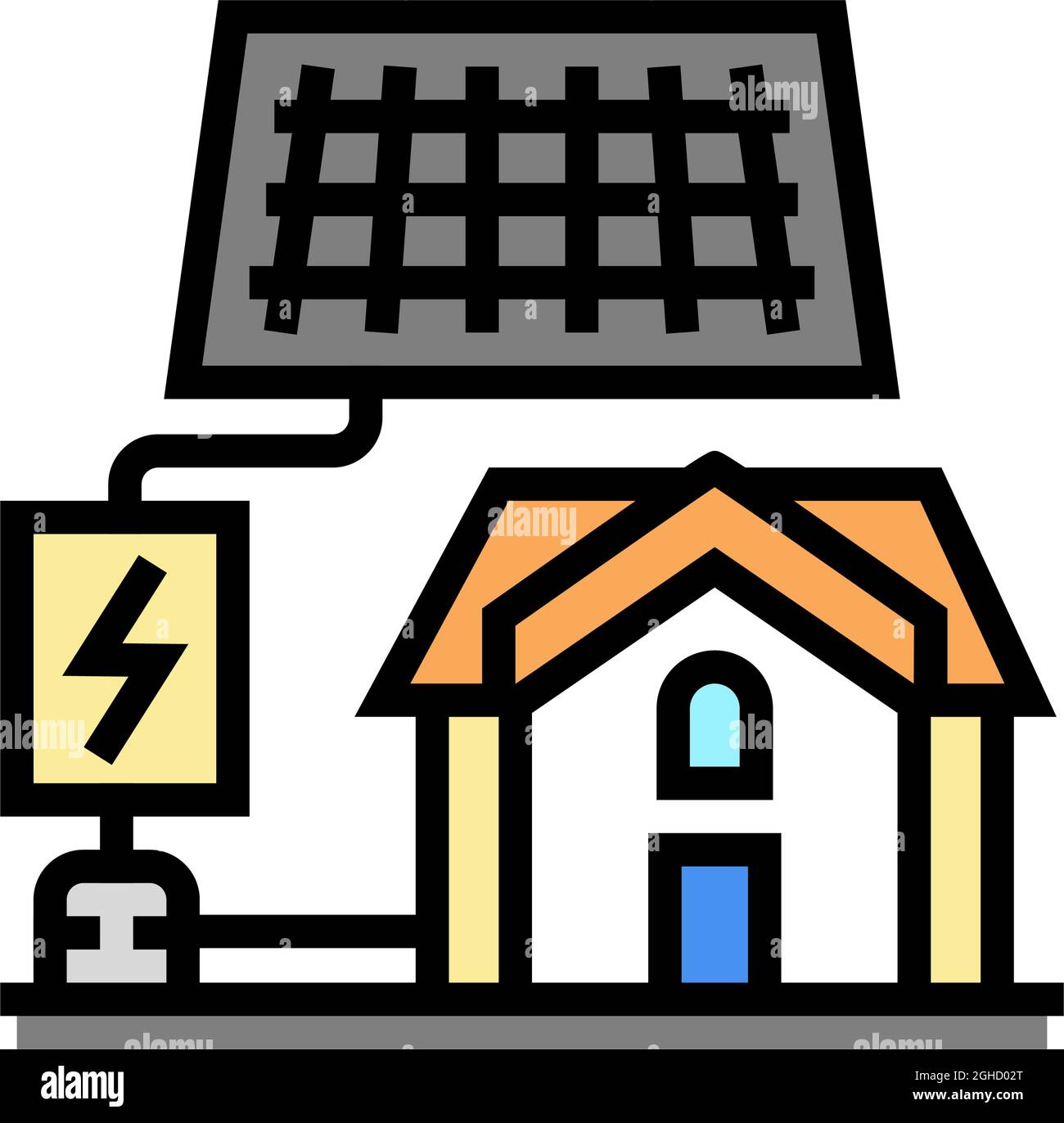 solar electricity installation color icon vector illustration Stock ...