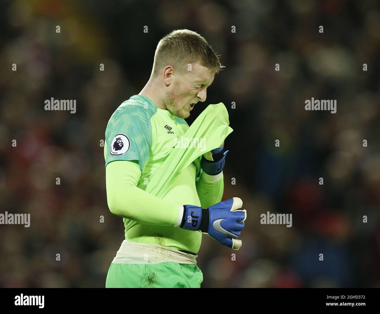 Dejected Jordan Pickford of Everton during the Premier League match at ...