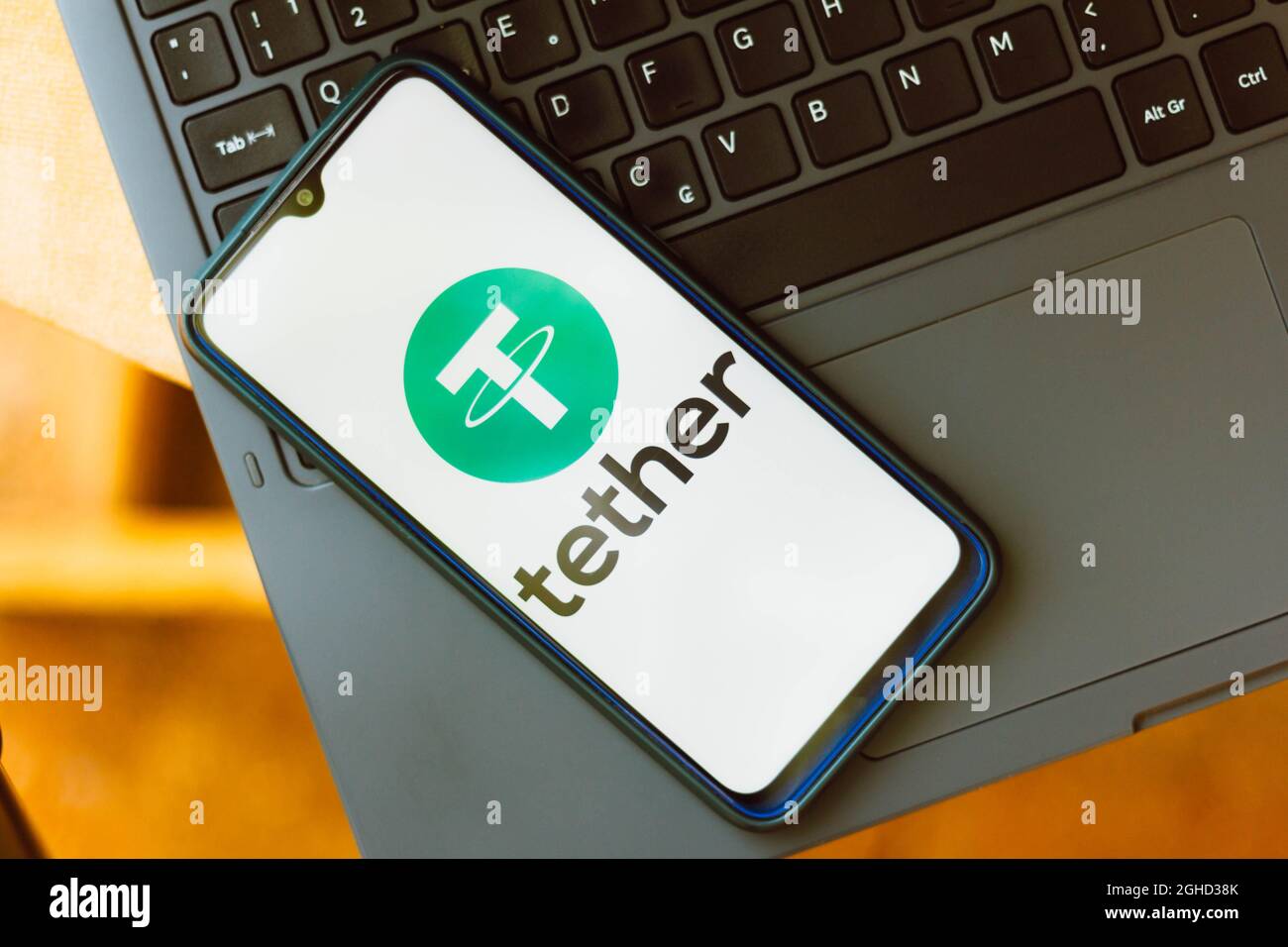 Brazil. 06th Sep, 2021. In this photo illustration the Tether logo seen ...