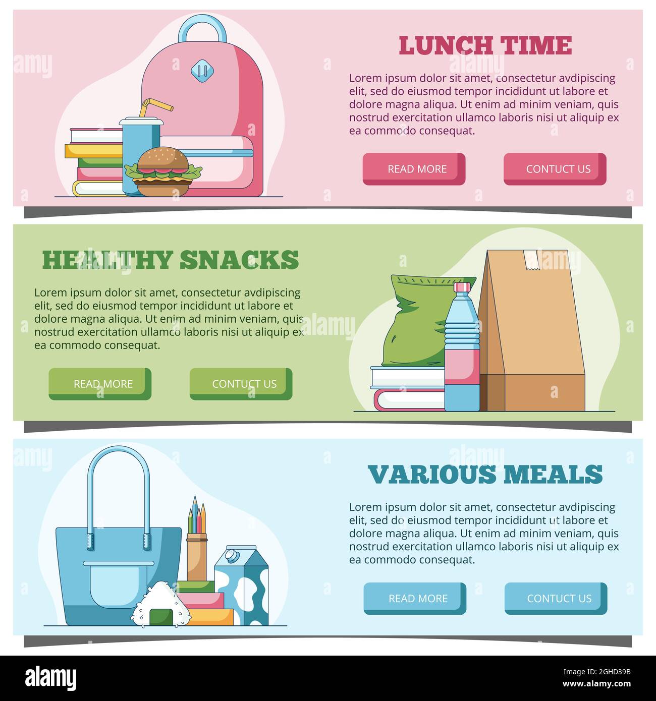 Lunch time at school Stock Vector Images - Alamy