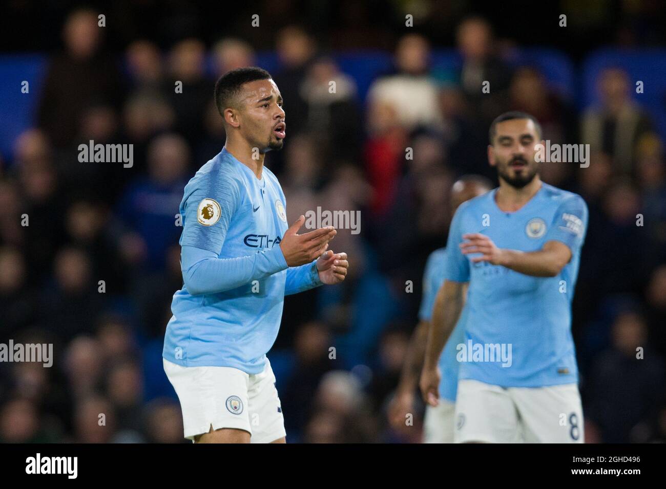 Gabriel Jesus of Manchester City reacts to a missed chance during the ...
