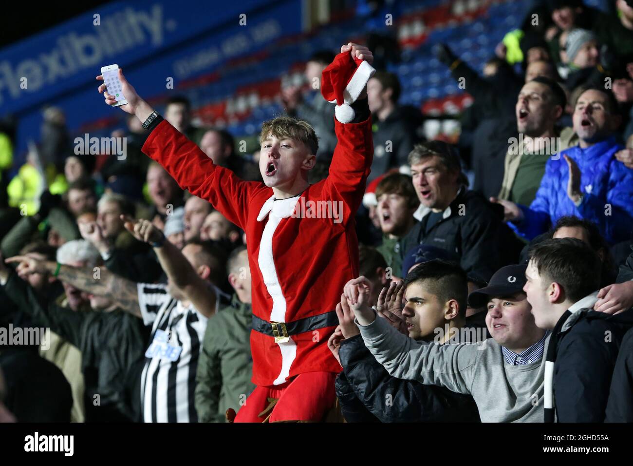 A Newcastle United fan dressed in a Santa costume during the Premier ...