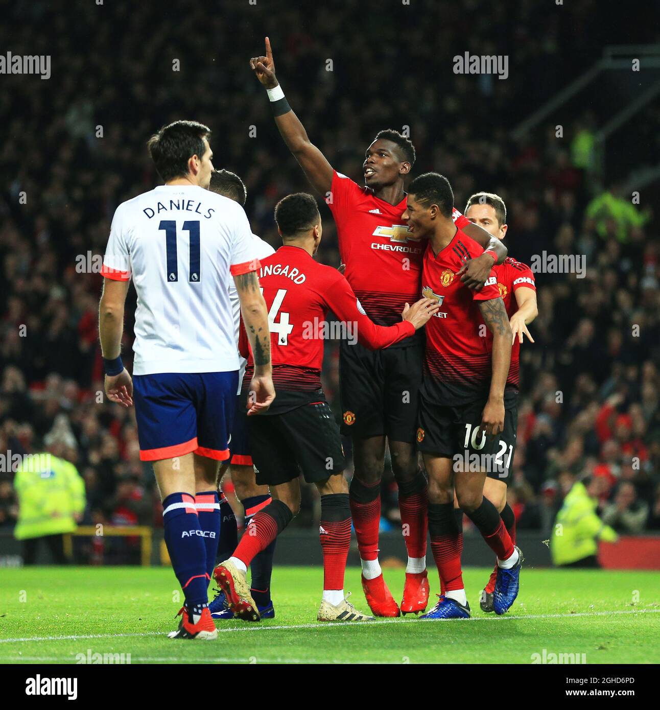 Manchester United's Paul Pogba celebrates after scoring his teams first ...