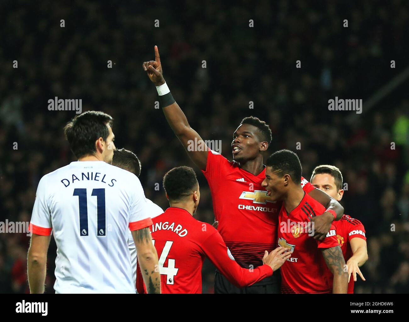 Manchester United's Paul Pogba celebrates after scoring his teams first ...