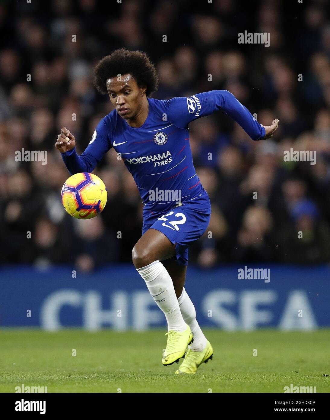 Chelsea's Willian in action during the Premier League match at Stamford ...
