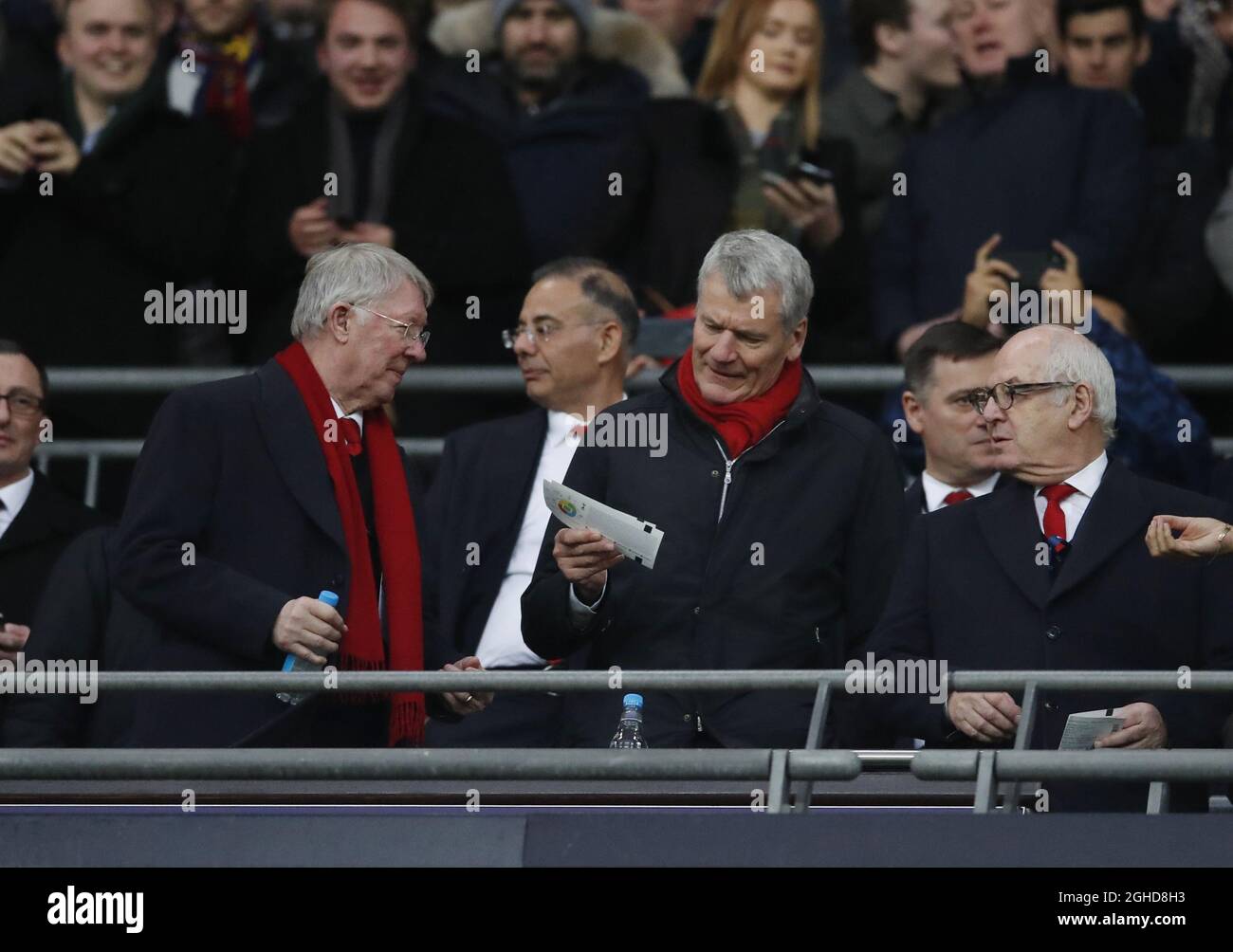 Sir Alex Ferguson and David Gill check their seating arrangements ...