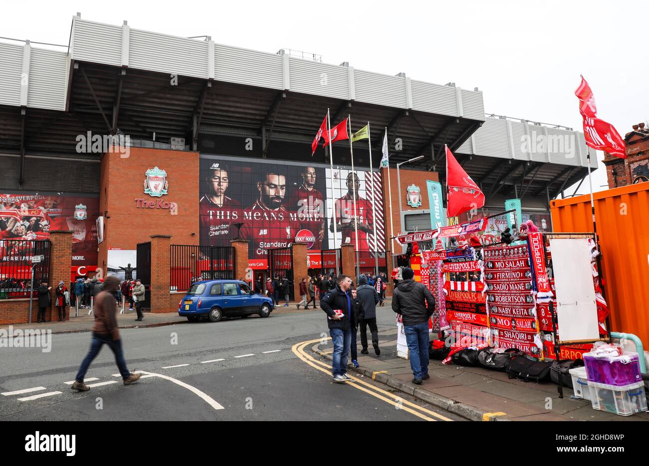 A general view of fans arriving at the ground during the Premier League ...