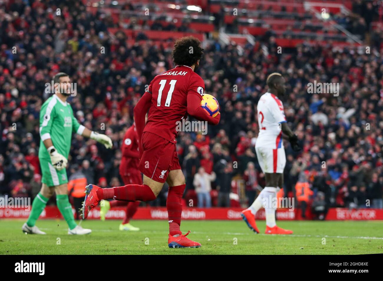 Mohamed Salah of Liverpool scores a goal during the Premier League ...