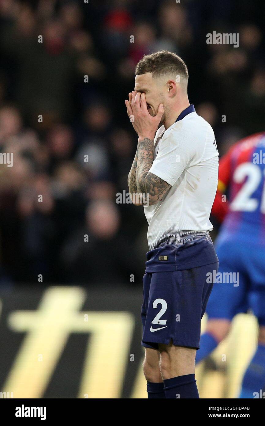 Kieran Trippier of Tottenham Hotspur reacts to missing a penalty during ...