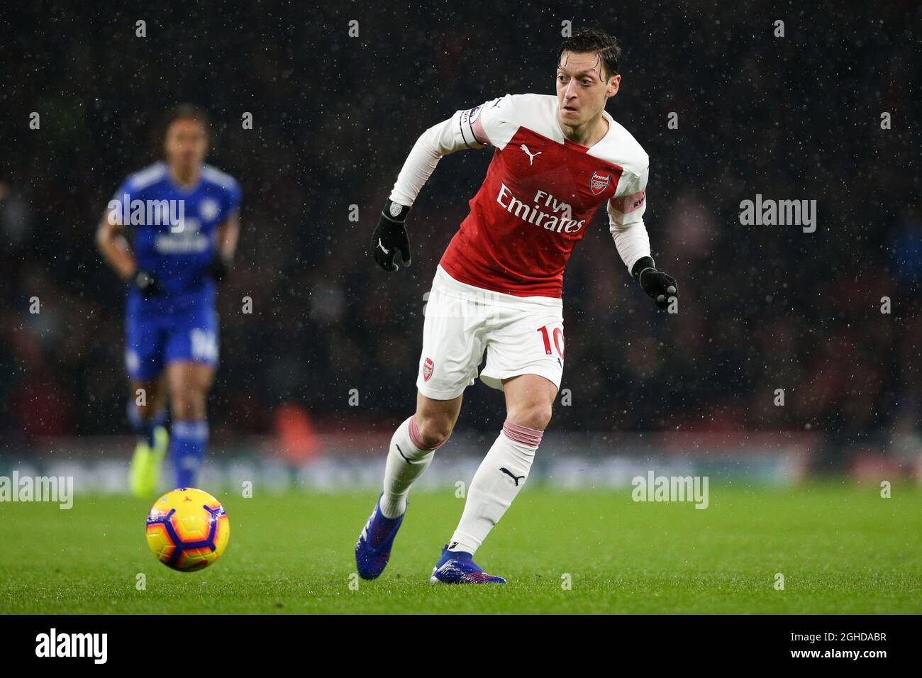 Mesut Ozil of Arsenal in action during the Premier League match at the ...