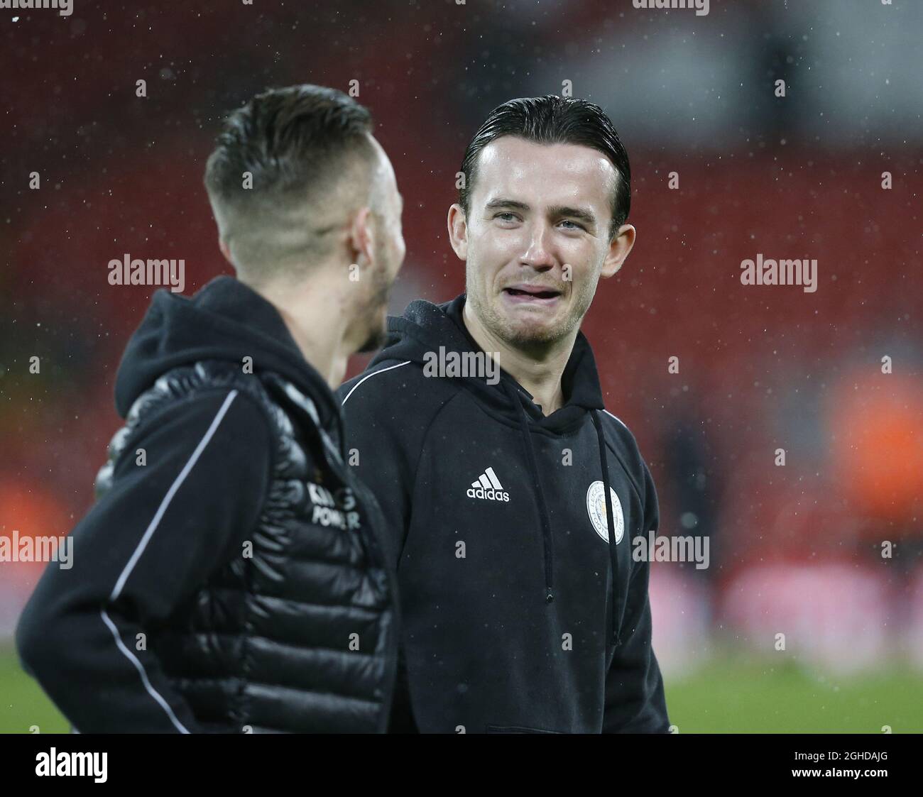 Ben Chillwell of Leicester City arrives before the Premier League match ...