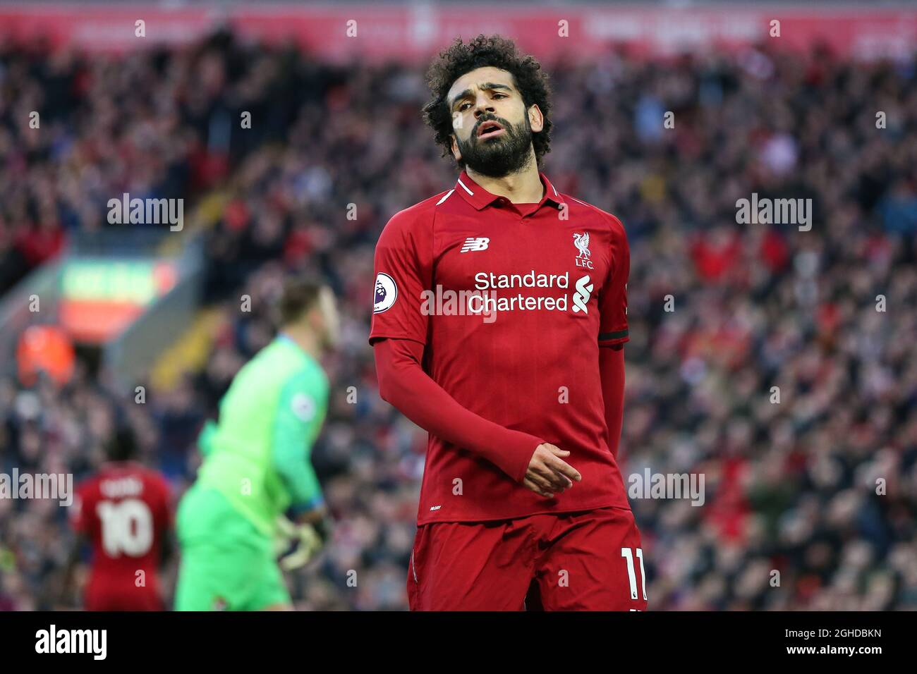 Mohamed Salah of Liverpool during the Premier League match at Anfield ...