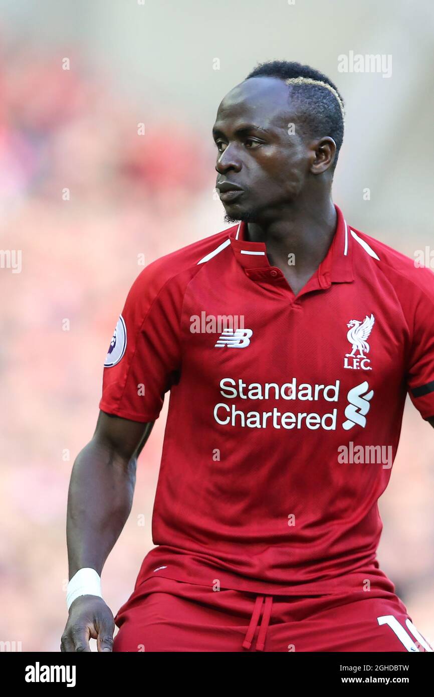 Sadio Mane of Liverpool during the Premier League match at Anfield ...