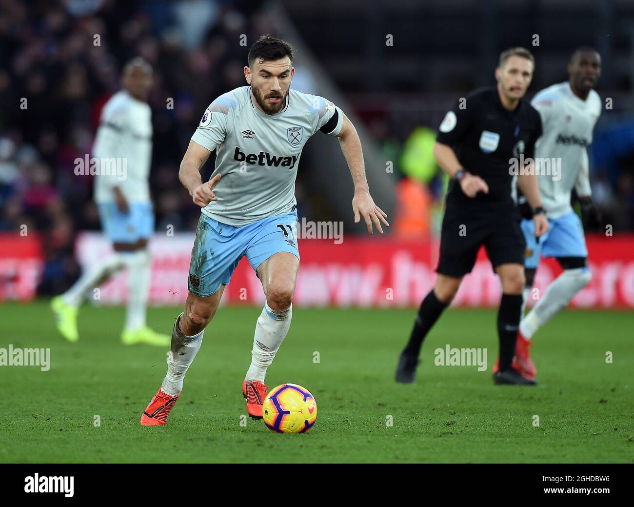 Robert Snodgrass of West Ham United during the Premier League match at ...