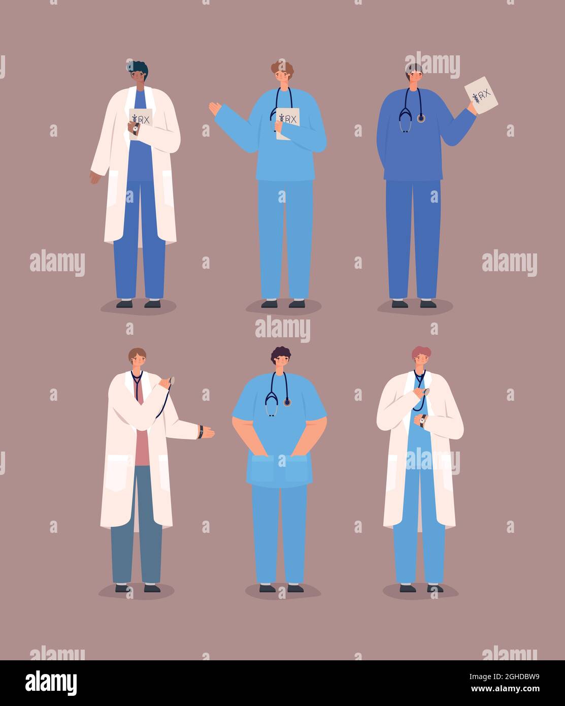 six men doctors Stock Vector Image & Art - Alamy