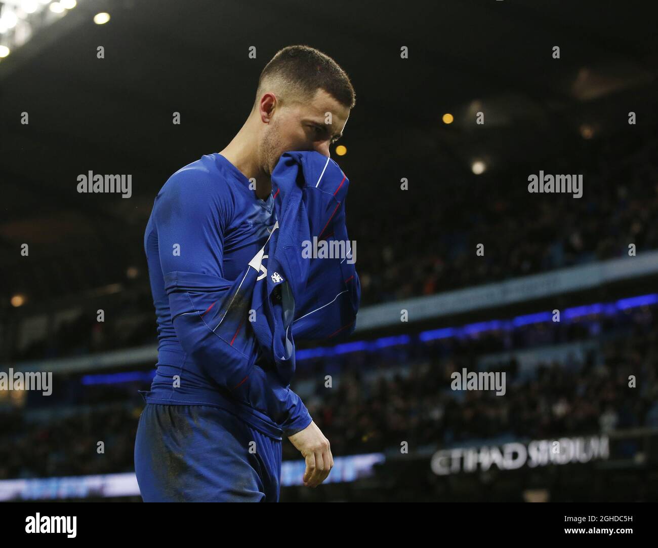 Eden Hazard of Chelsea dejected during the Premier League match at the ...