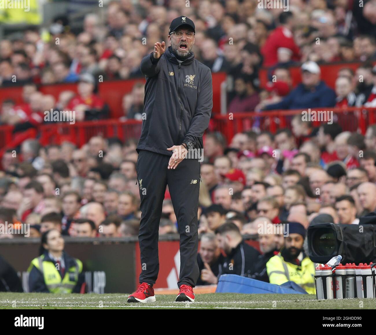 Jurgen Klopp manager of Liverpool shouts during the Premier League ...