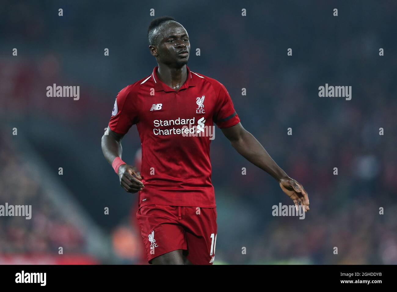 Sadio Mane of Liverpool during the Premier League match at Anfield ...