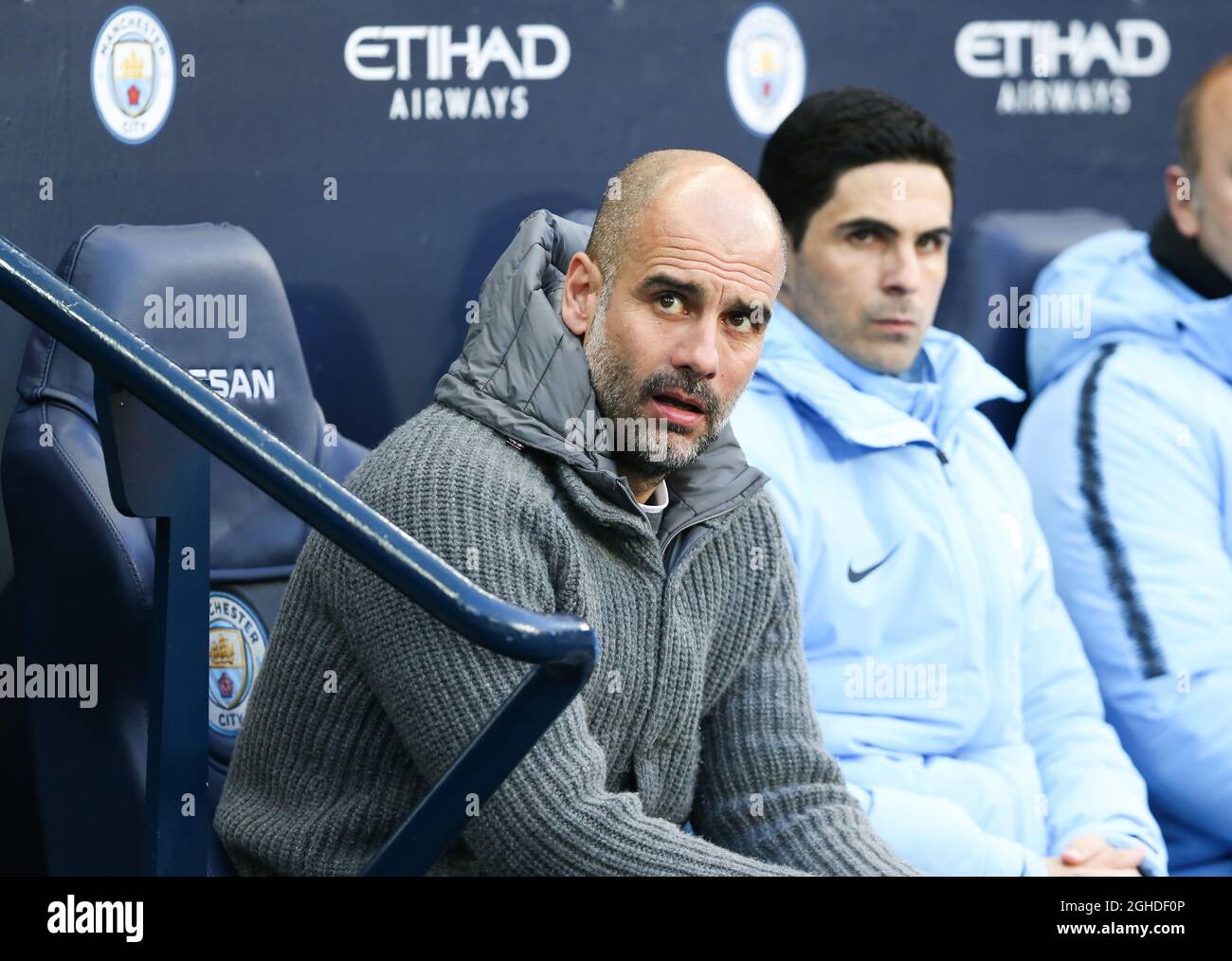 Pep Guardiola of Manchester City during the Premier League match at the ...