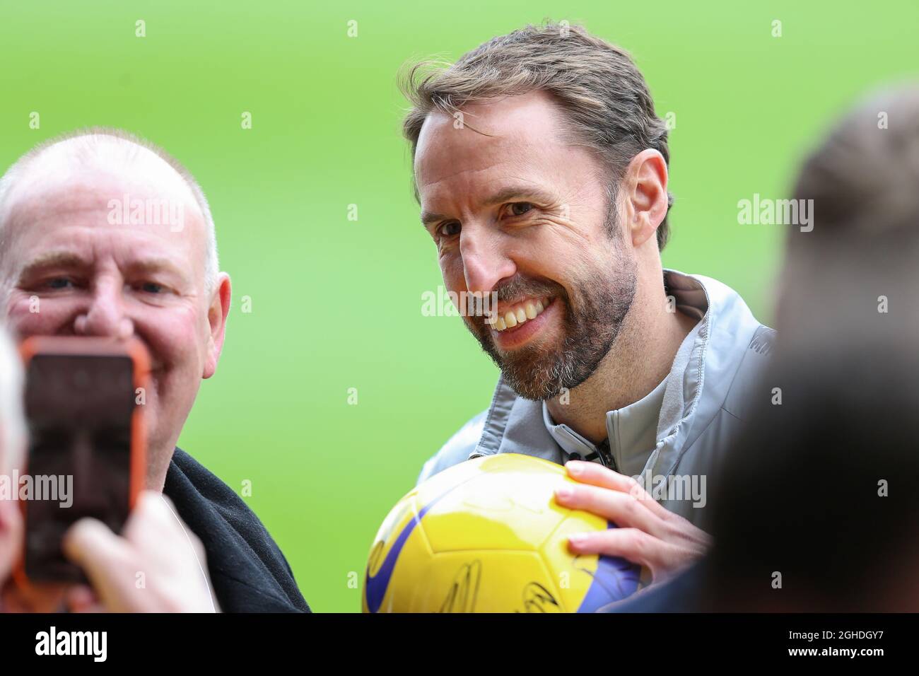 Gareth Southgate poses with fans during the England senior squad ...