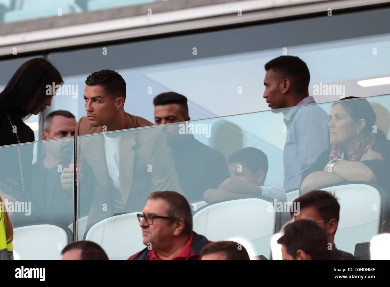 Cristiano Ronaldo of Juventus pictured in the executive boxes during ...