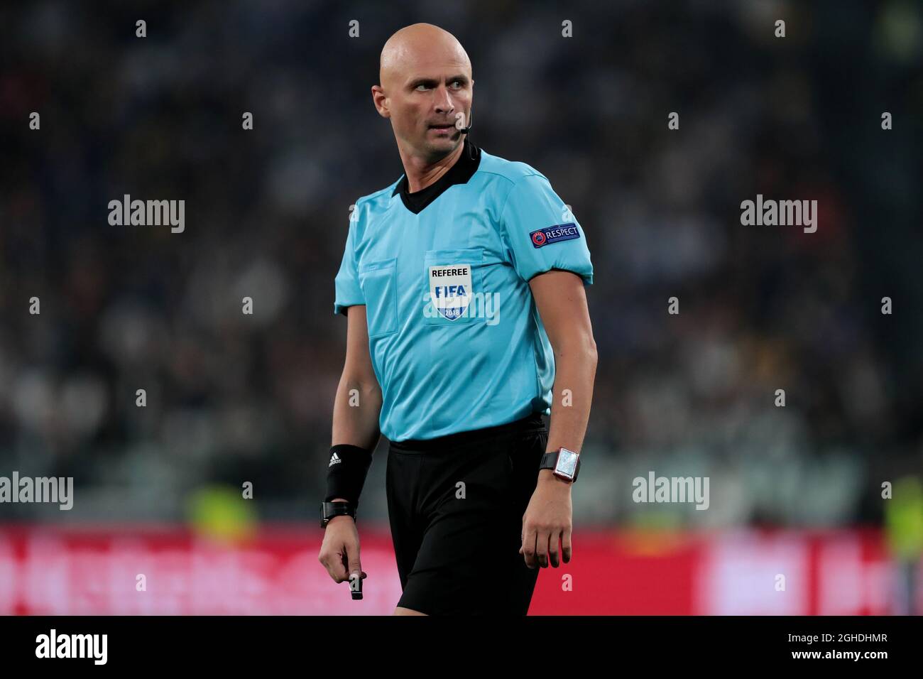 Russian referee Sergei Karasev during the UEFA Champions League Group H ...