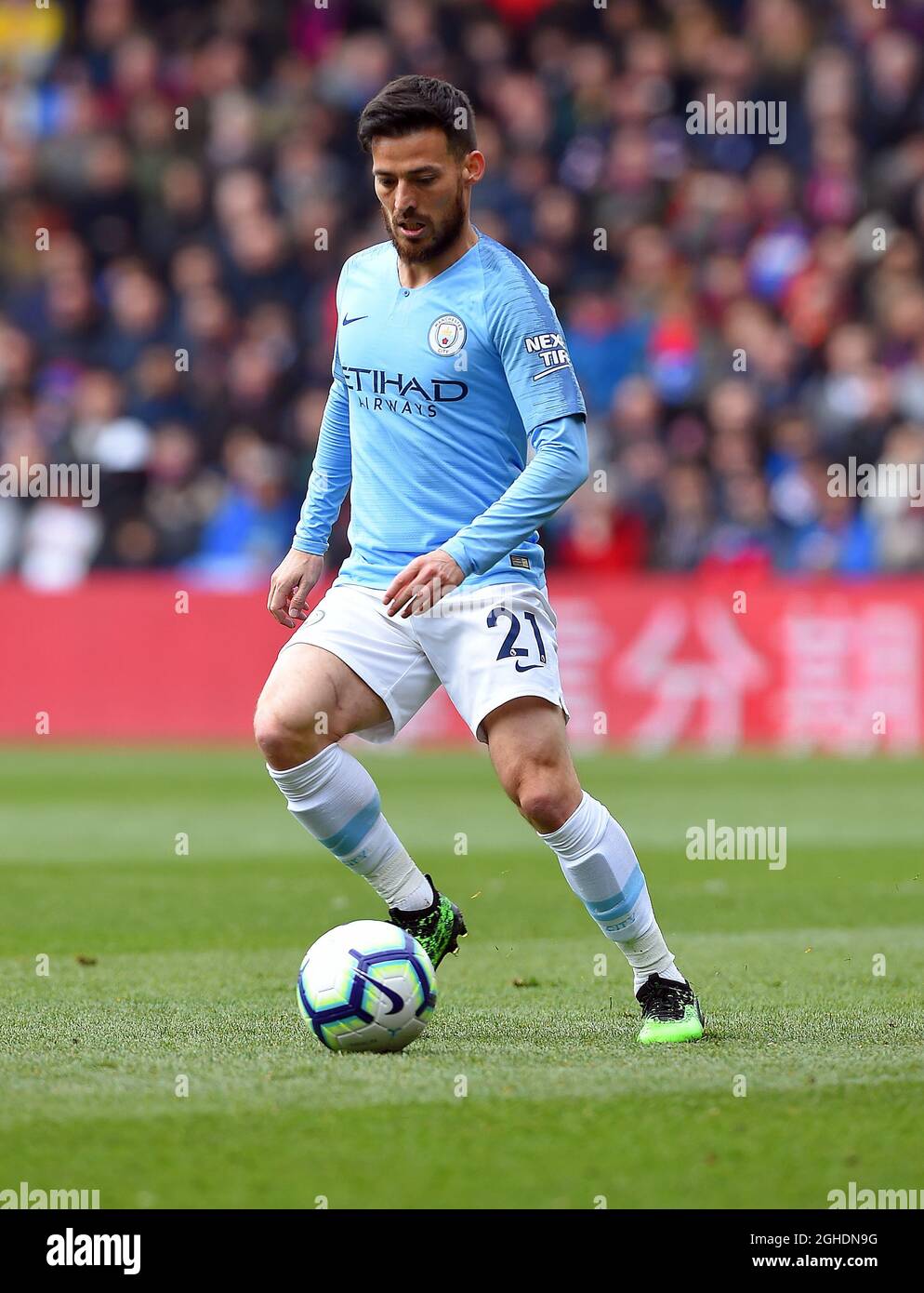 David Silva of Manchester City during the Premier League match at ...