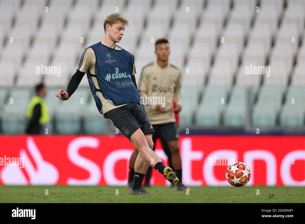 Frenkie de Jong during the training session at the Allianz Stadium, Turin. Picture date: 15th ...