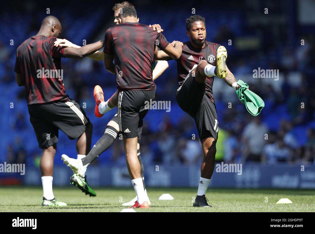 Fred of Manchester United warms up during the Premier League match at ...